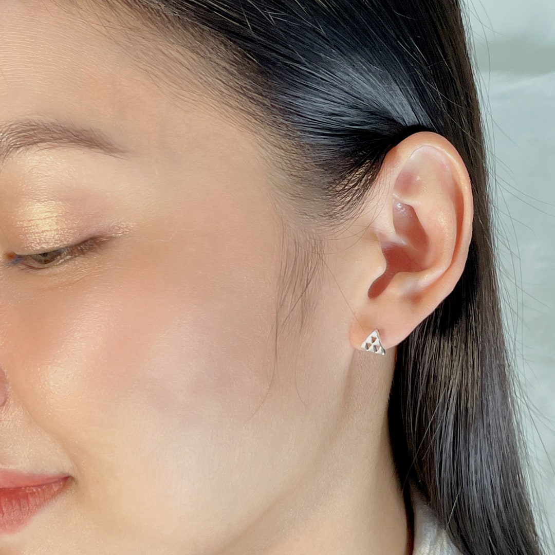 Triangle Ear Studs Piercing Ear Stud Geometric Earrings Cartilage Studs ...