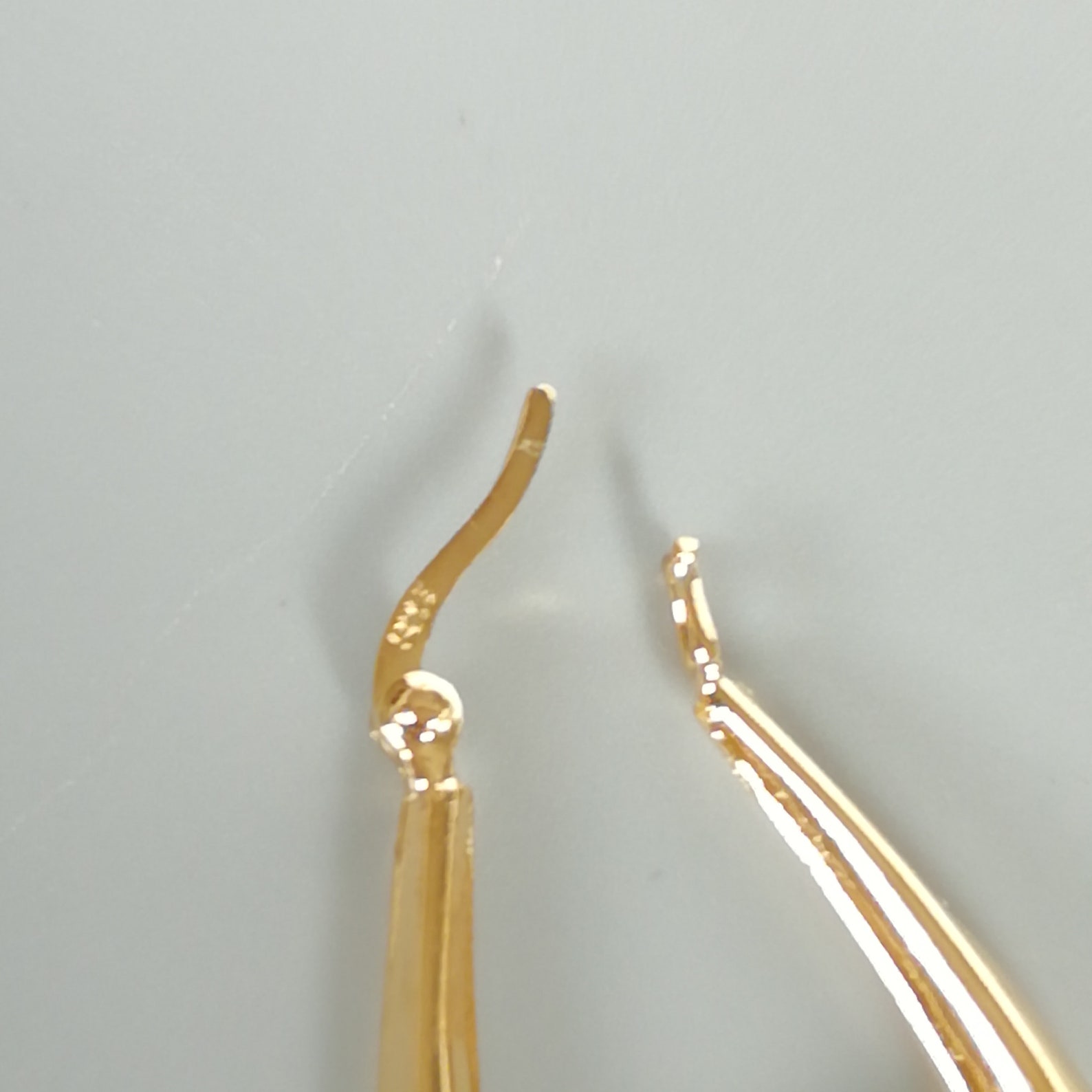 Triangle gold hoops Gold plated hoops Minimalist hoops | Etsy