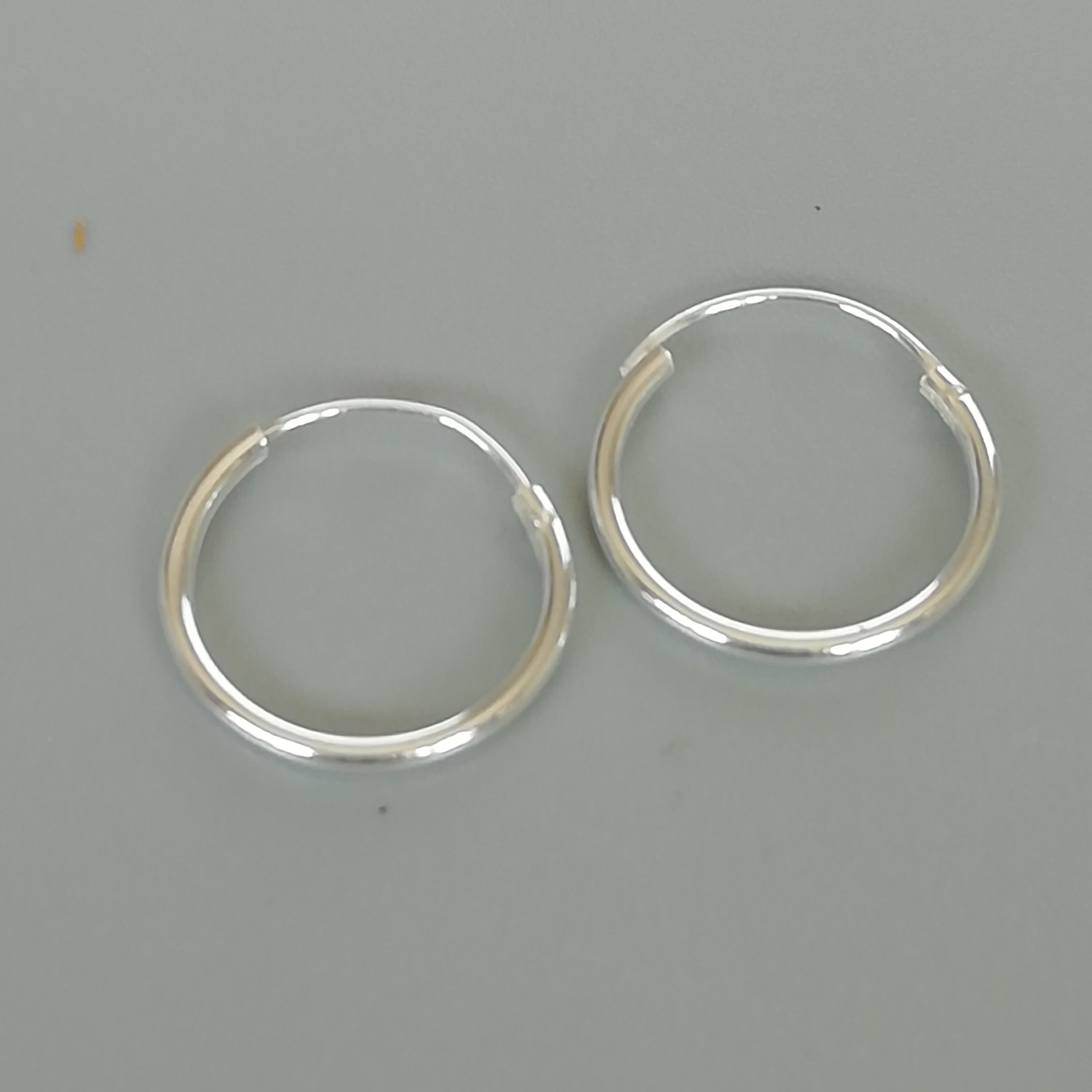 Heart charm hoop Sterling silver 14 mm hoop earrings Love | Etsy