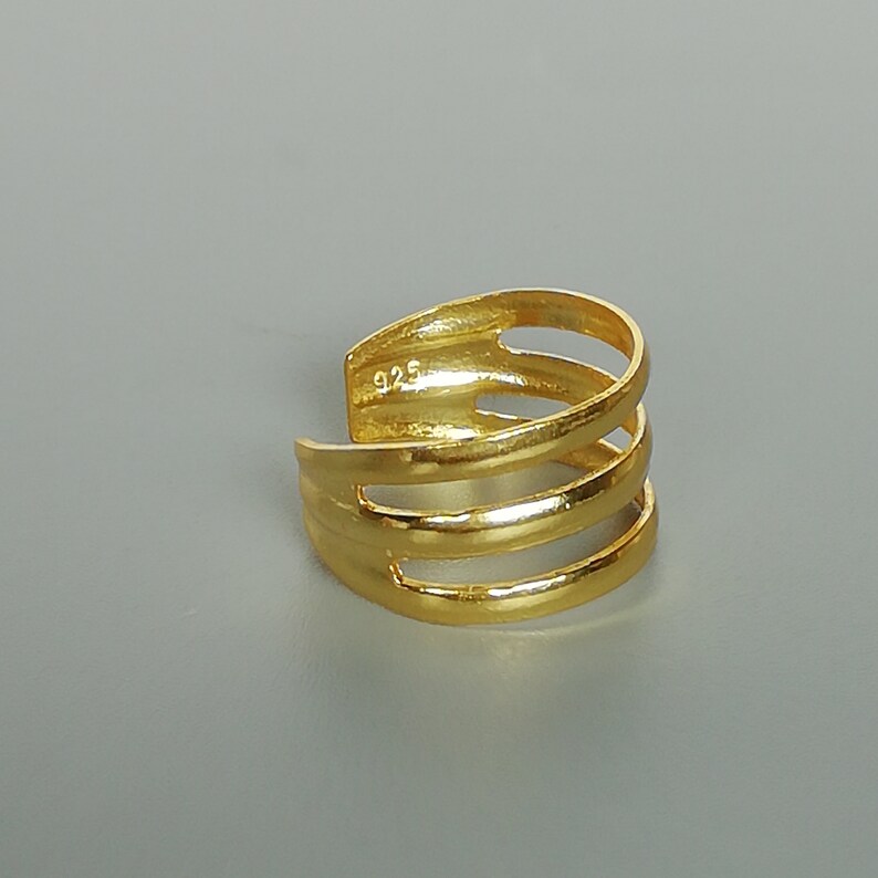 Three Band Gold Toe Ring 8mm Toe Band Minimalist Toe Ring | Etsy