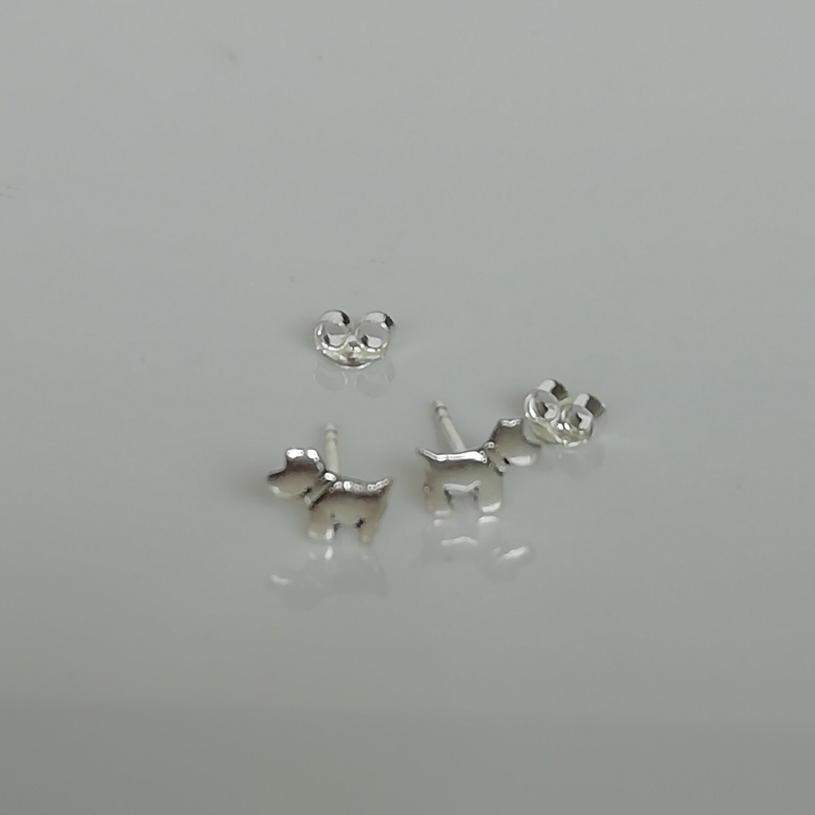 Dog Ear Studs Tiny Dog Earrings Delicate Studs Animal - Etsy