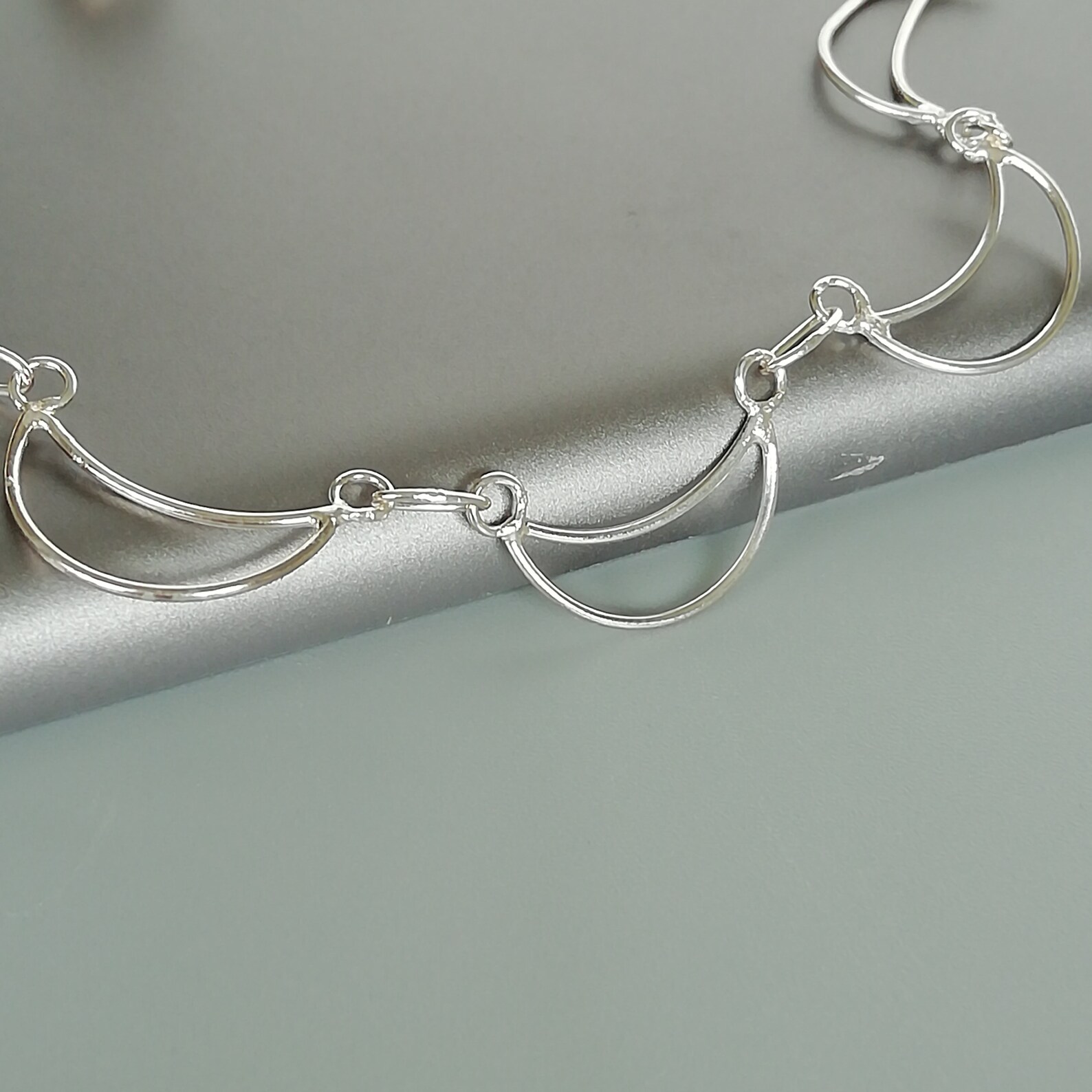 Silver arcs anklet Ethnic sterling silver anklet Chain | Etsy