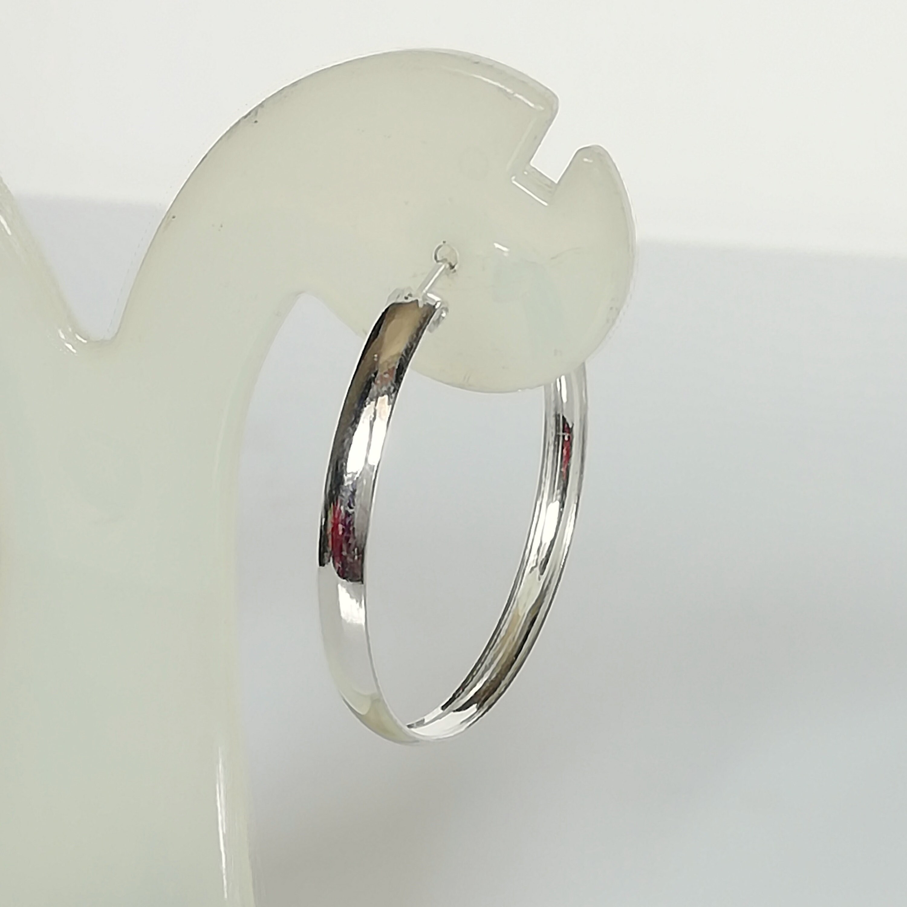 Big silver hoops 35 mm Silver hoop earrings Silver jewelry | Etsy