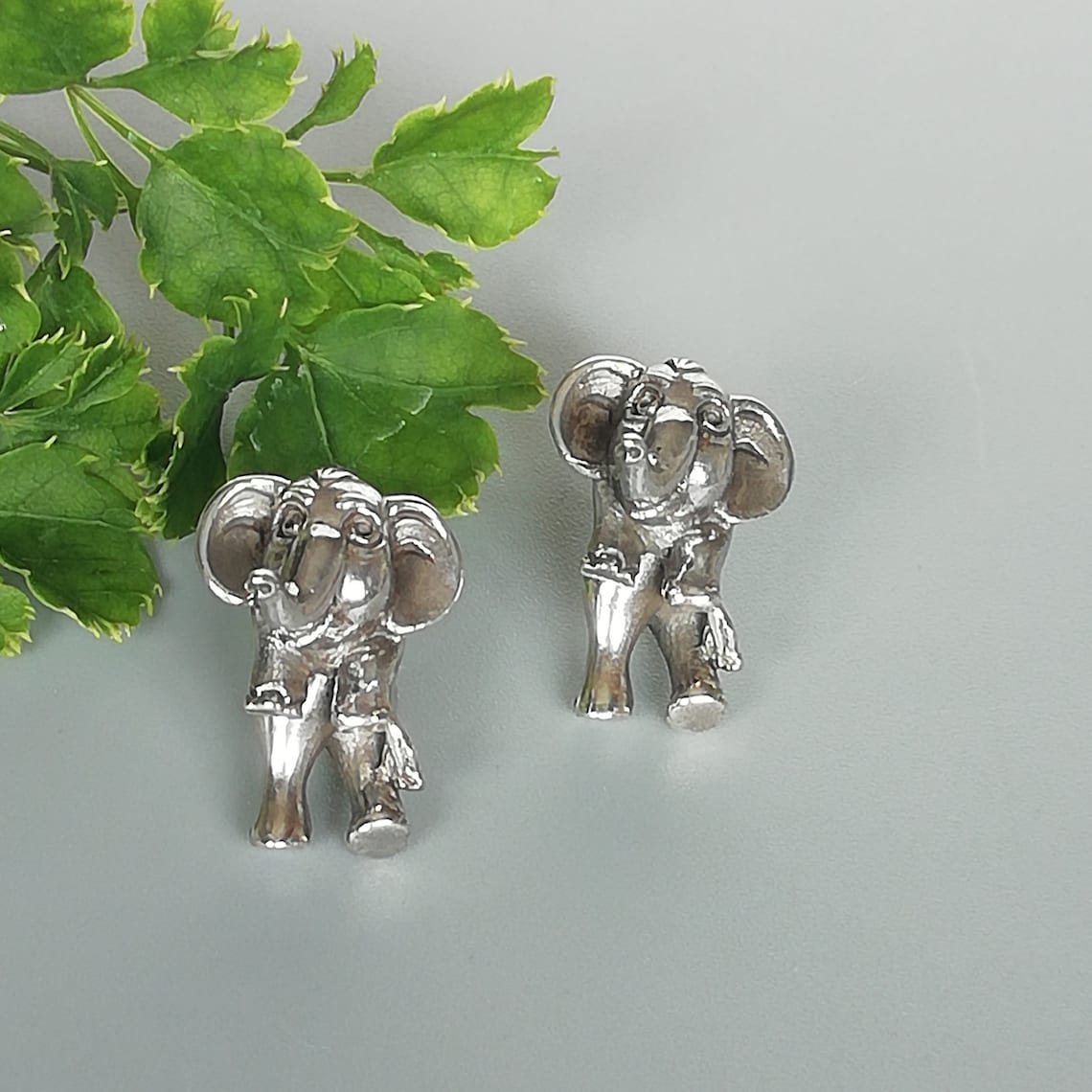 Sterling silver elephant ear jacket Double side ear cuff | Etsy