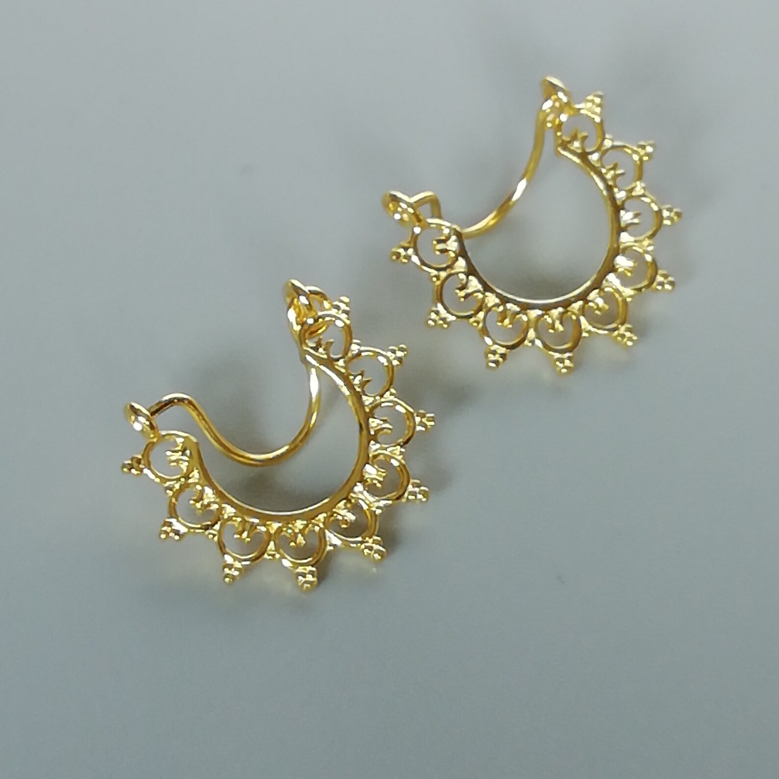 Bali Gold Hoops Dramatic Gold Hoops Gold Plated Hoops - Etsy