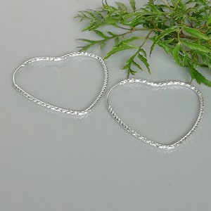 Sterling Silver Endless Heart Hoops | Lightweight Hoops | Sparkly Hoops ...
