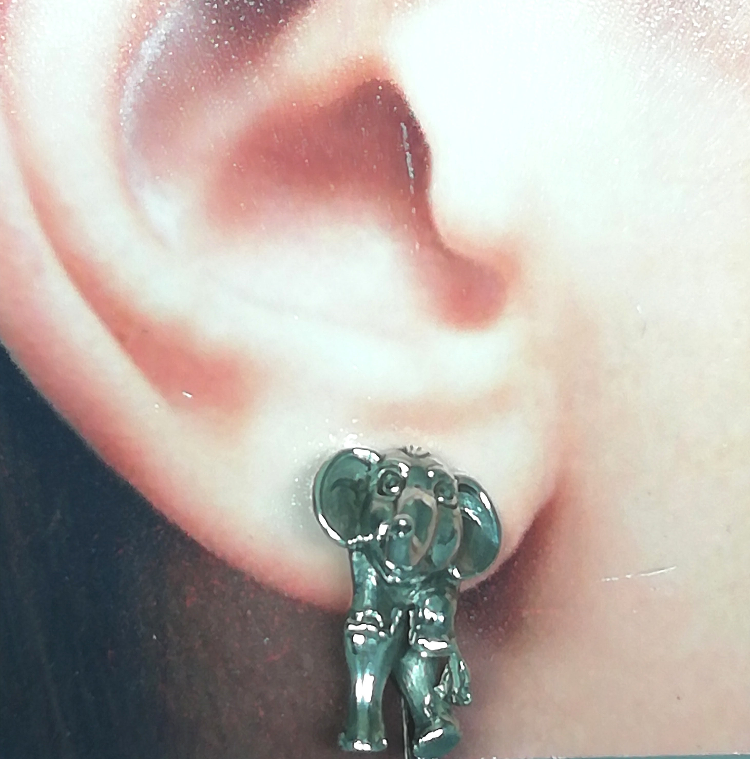 Sterling silver elephant ear jacket Double side ear cuff | Etsy