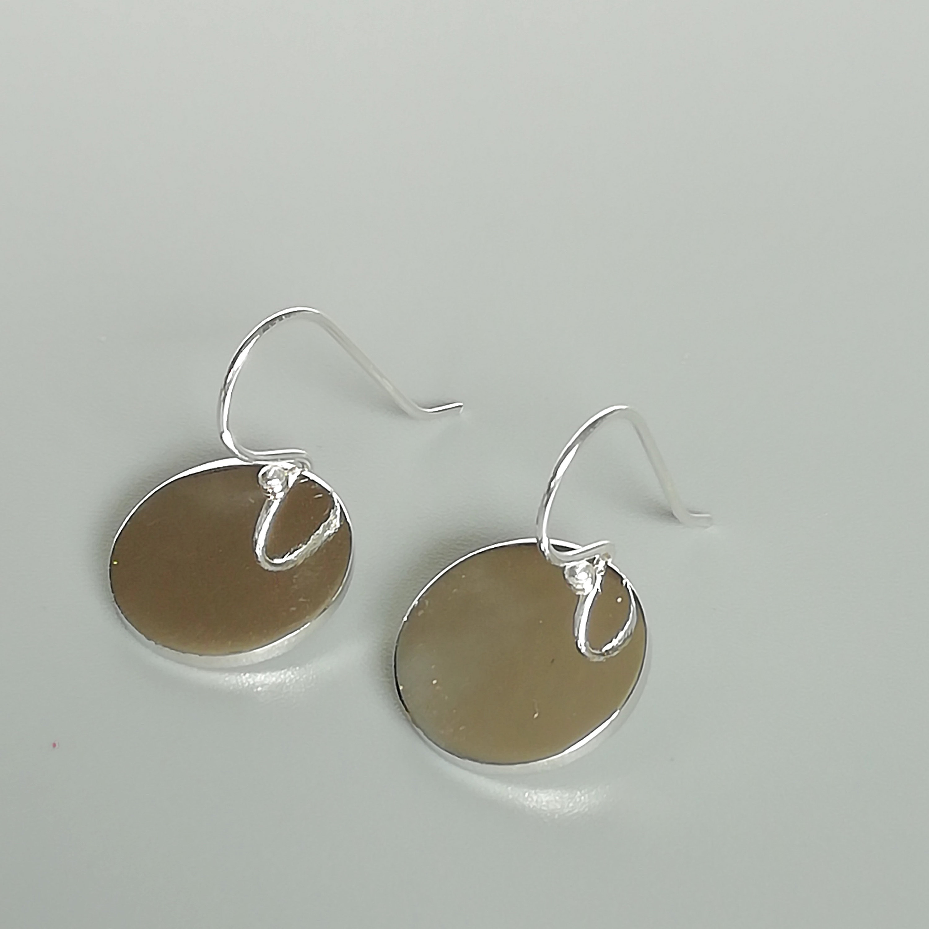 Sterling Silver Round Earrings Round Danglers 925 Silver - Etsy UK
