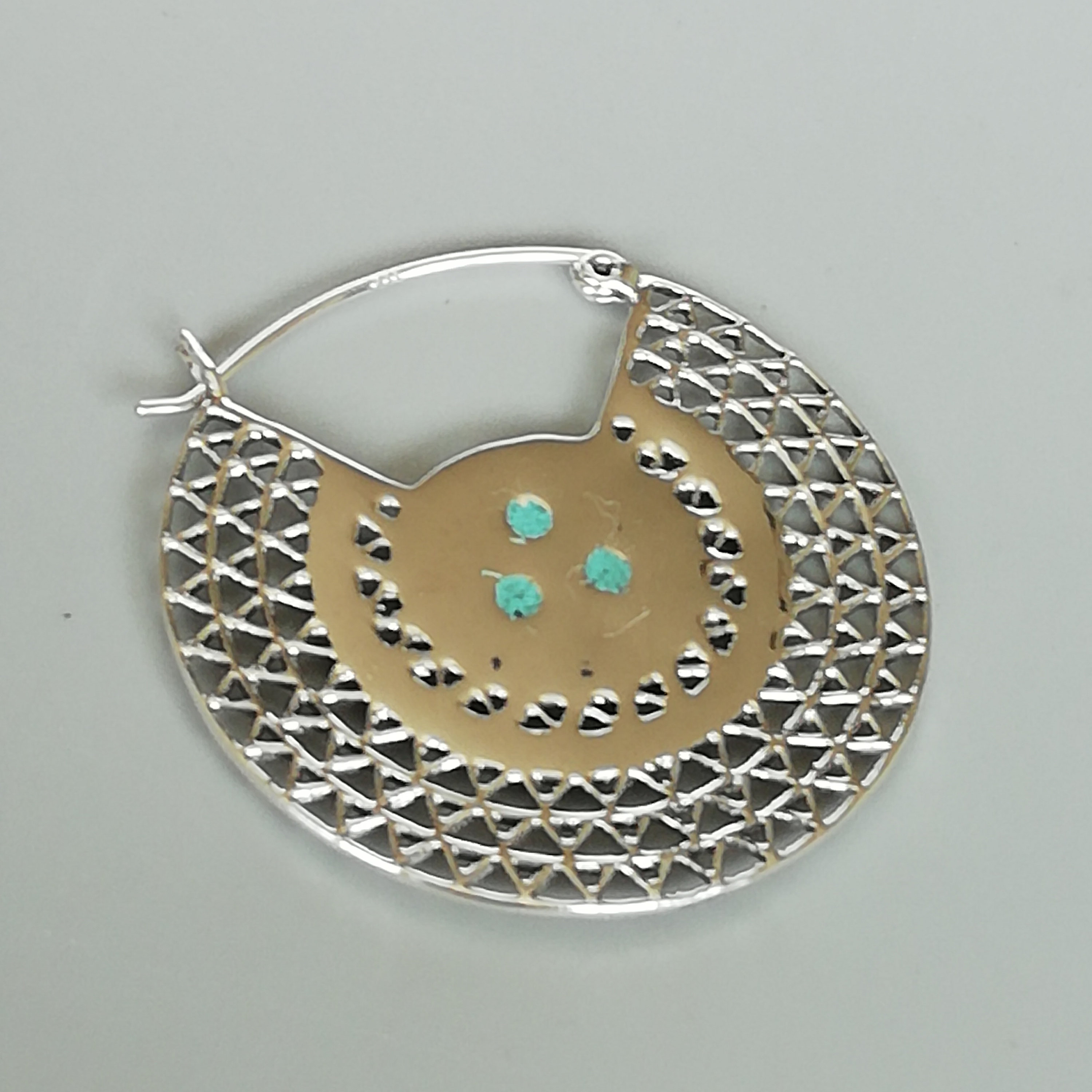 Aros grandes para las orejas / Aros turquesa / Aros oxidados | Etsy España