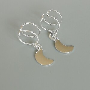 Crescent Moon Cuff | Silver Charm Cuff | No Piercing Ear Cuff ...