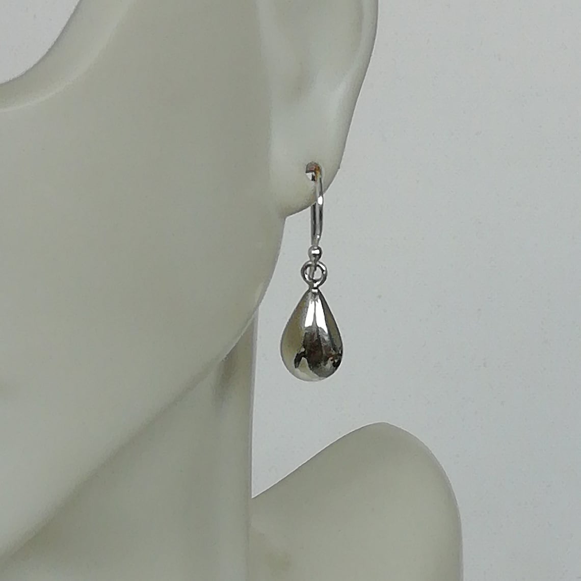 Silver drop earring Simple silver earrings Tear drop | Etsy
