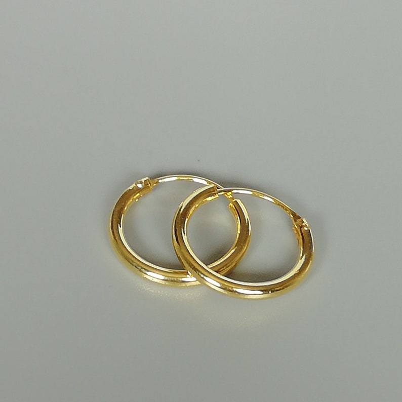 Gold Hoop Earrings | 16mm Gold Plated Hoops | Endless Ear Hoops ...