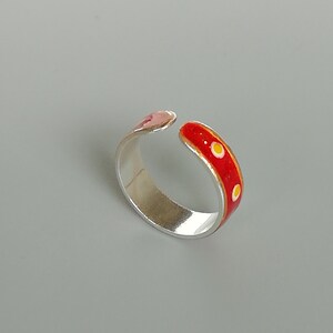 Red Toe Ring Sterling Silver Toe Band Tiny Dots Toe Band - Etsy