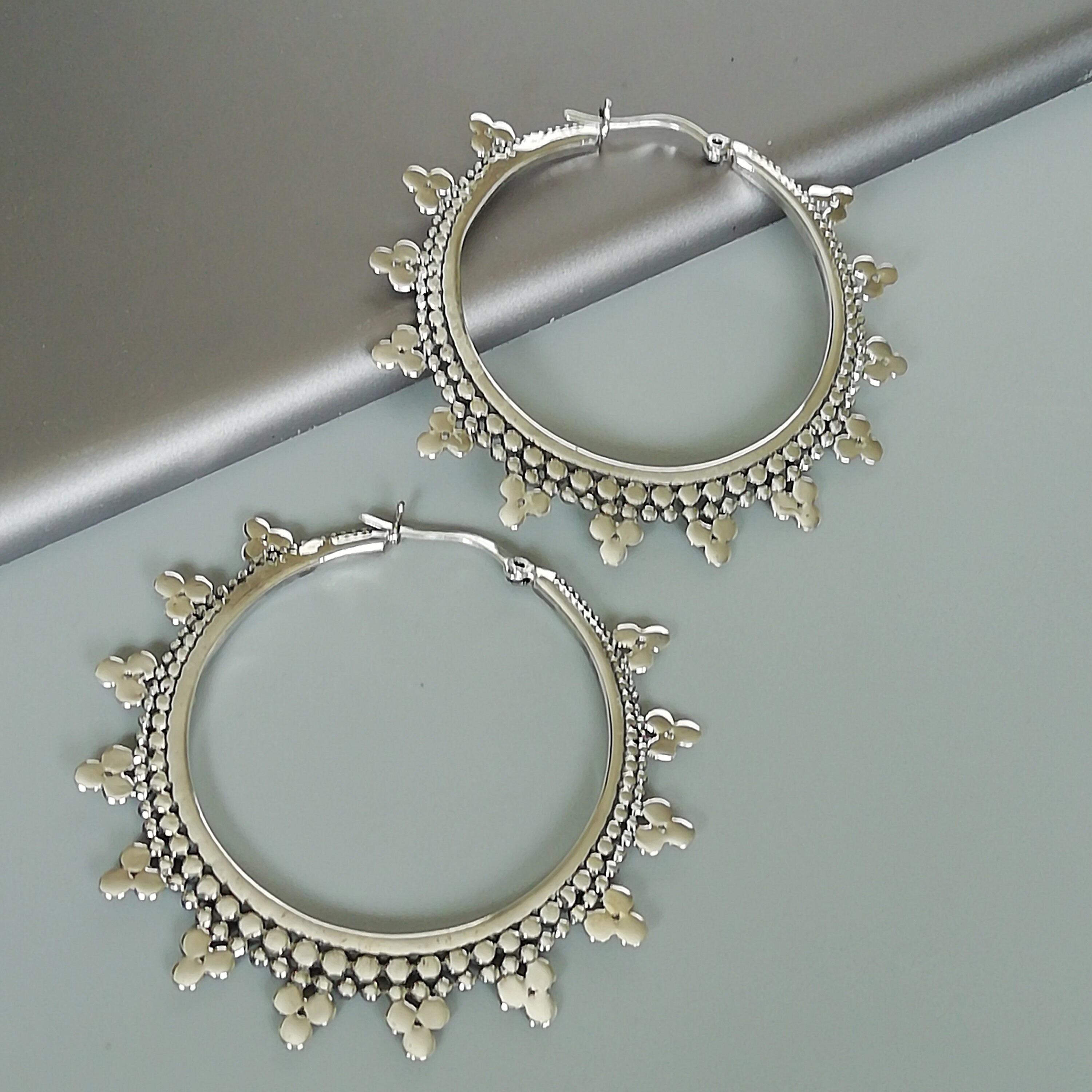 Sterling Silver Ethnic Hoops | Indian Hoops | Large and Chunky ...