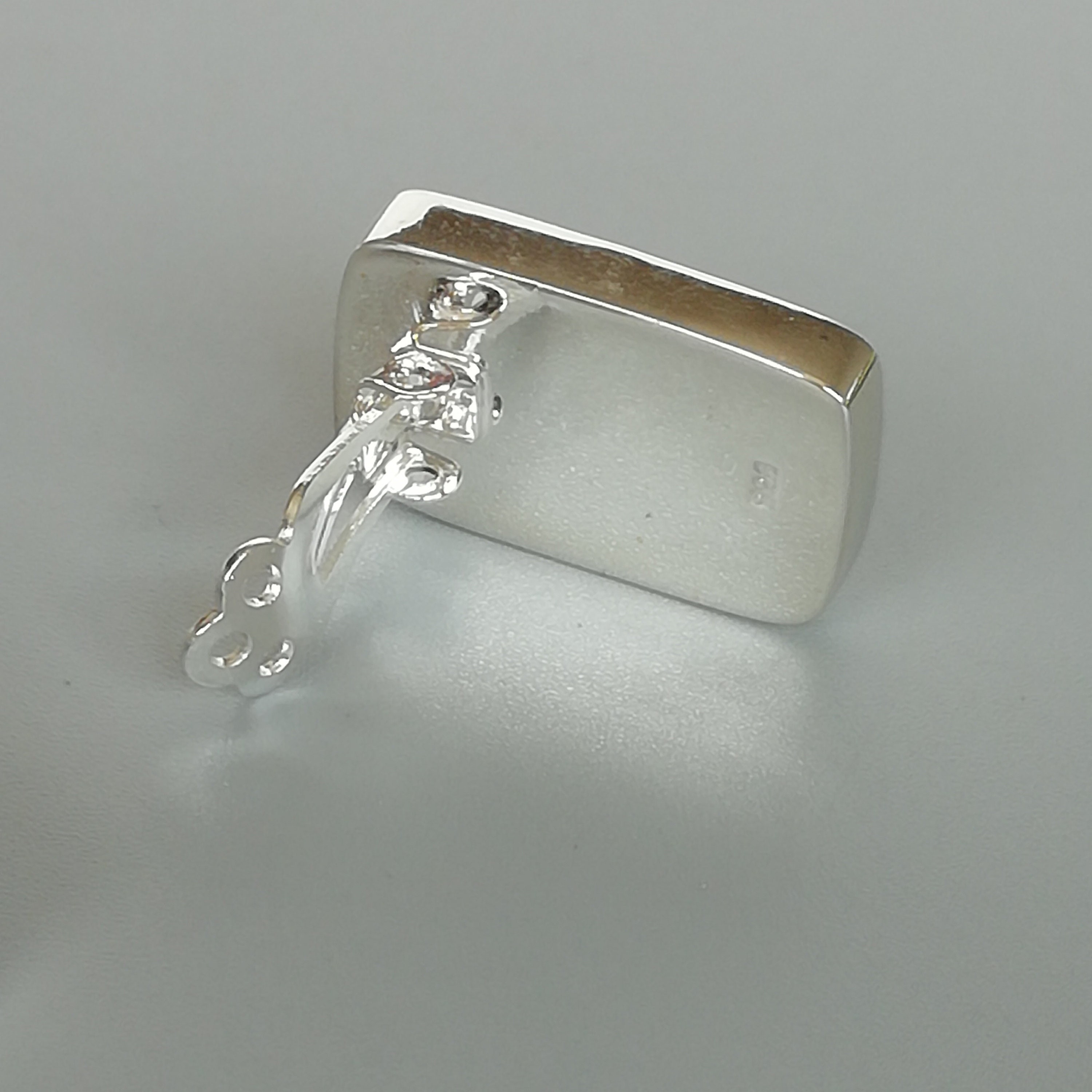 Sterling silver rectangle clip on earrings Minimalist | Etsy