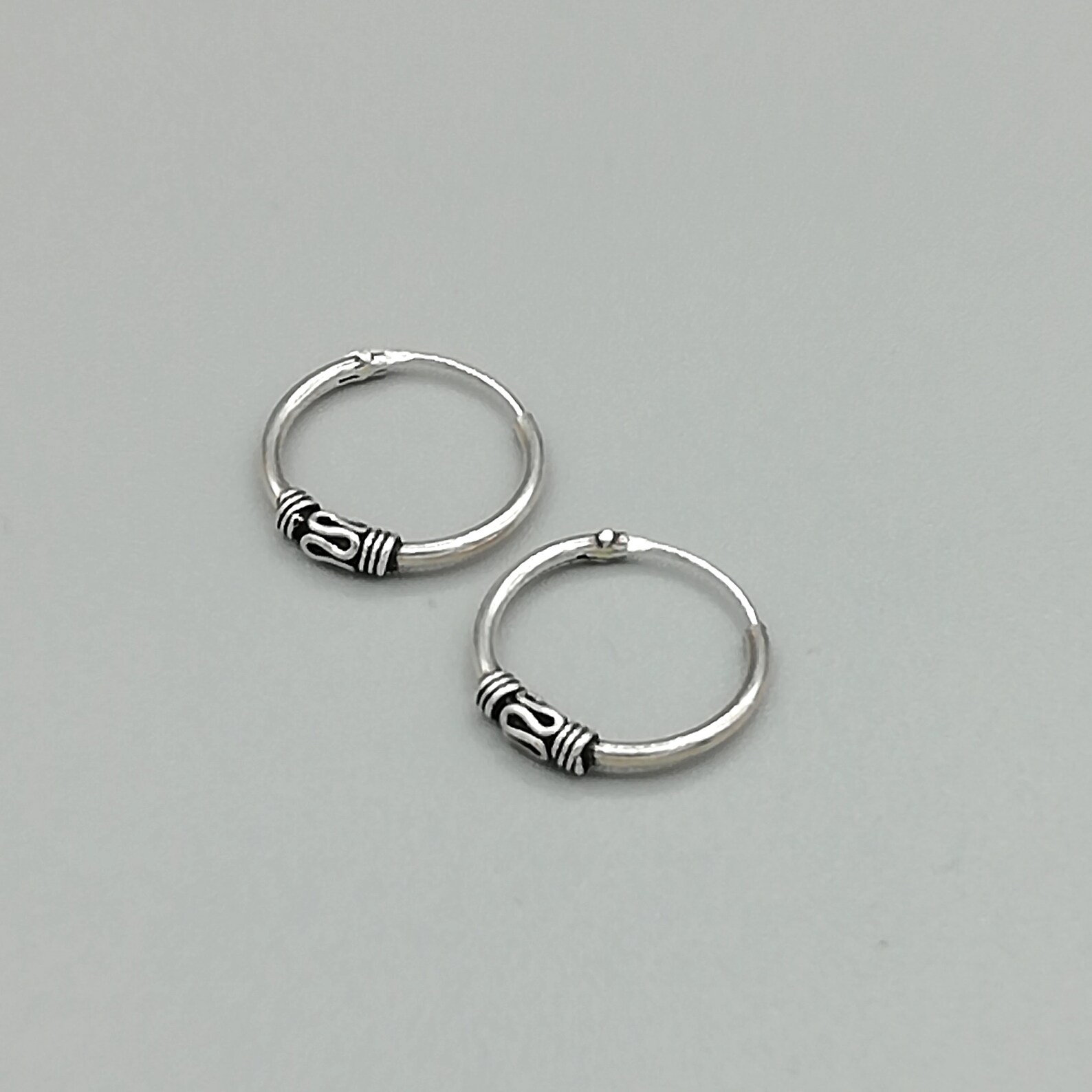 Ethnic Bali Hoops 14 Mm Silver Hoops Tribal Hoop Earrings - Etsy