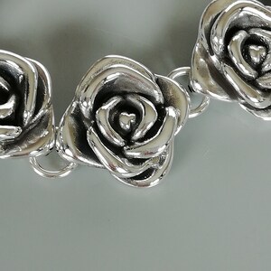 Sterling Silver Rose Bracelet | Electroformed Silver Bracelet | Wrist ...