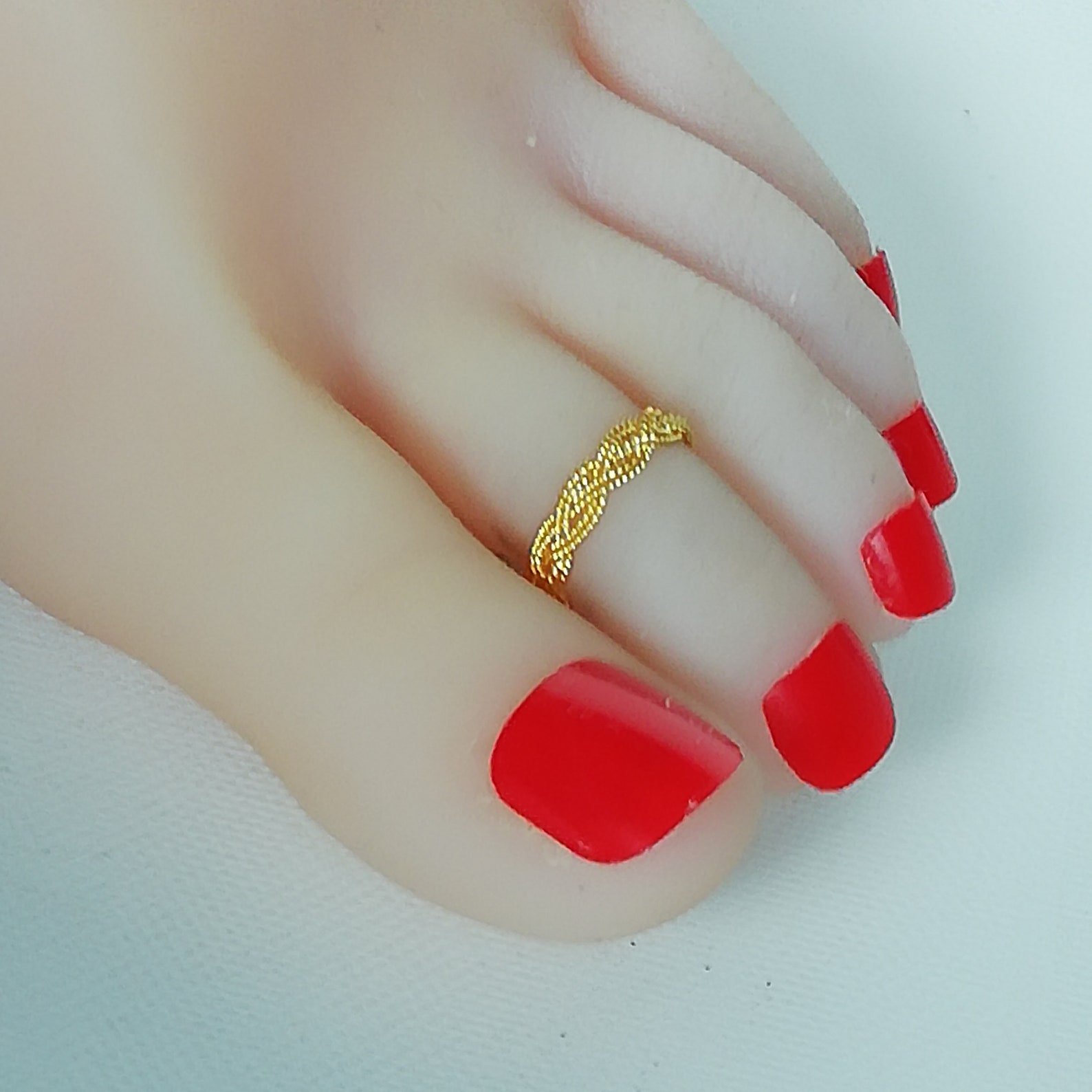 Braided Toe Ring Gold Plated Toe Ring Free Size Toe Band Boho Body ...