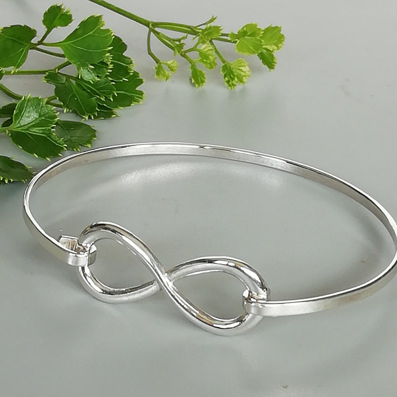 Infinity Bangle Sterling Silver Bangle Cuff Bracelet - Etsy
