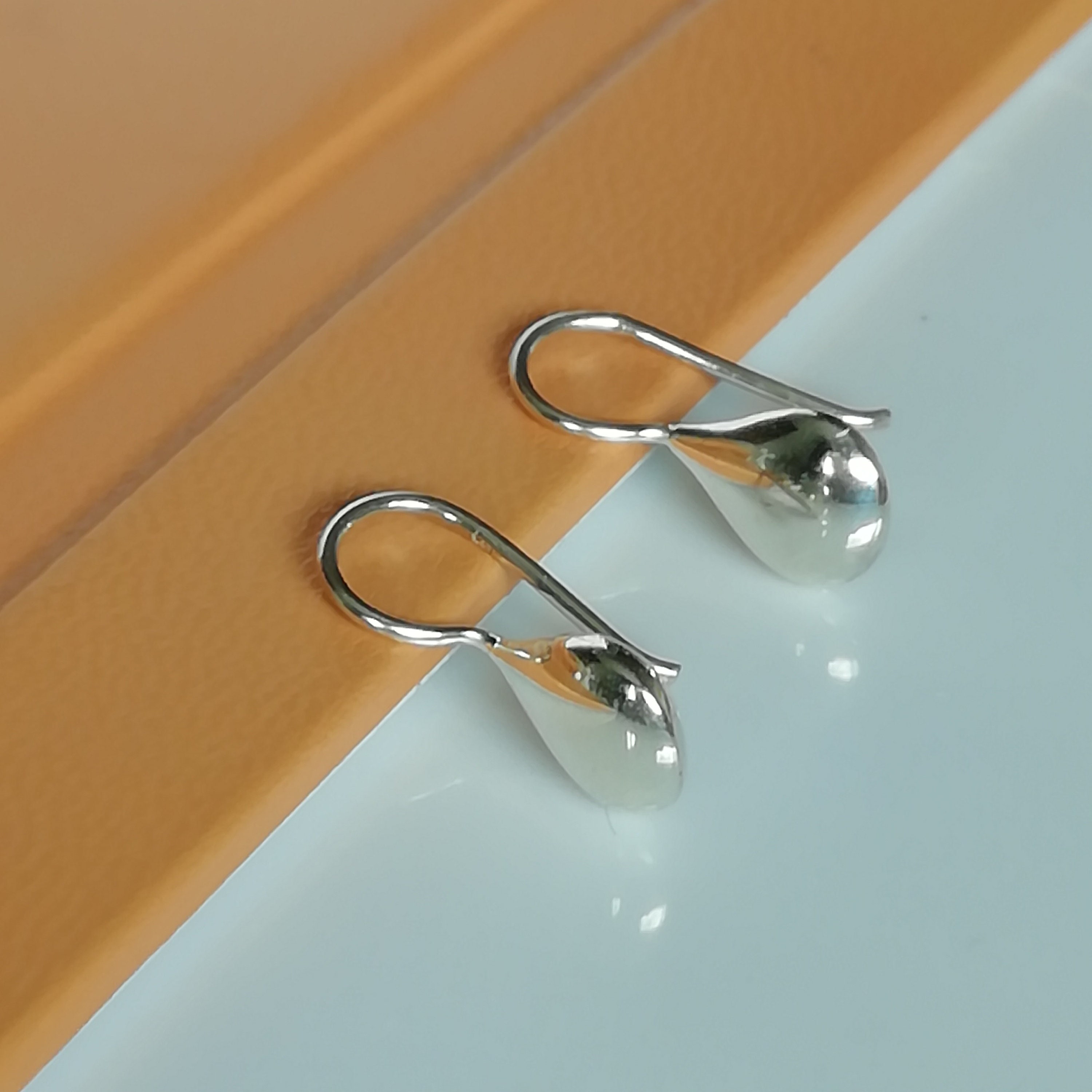 Silver Drop Earring Simple Silver Earrings Tear Drop | Etsy