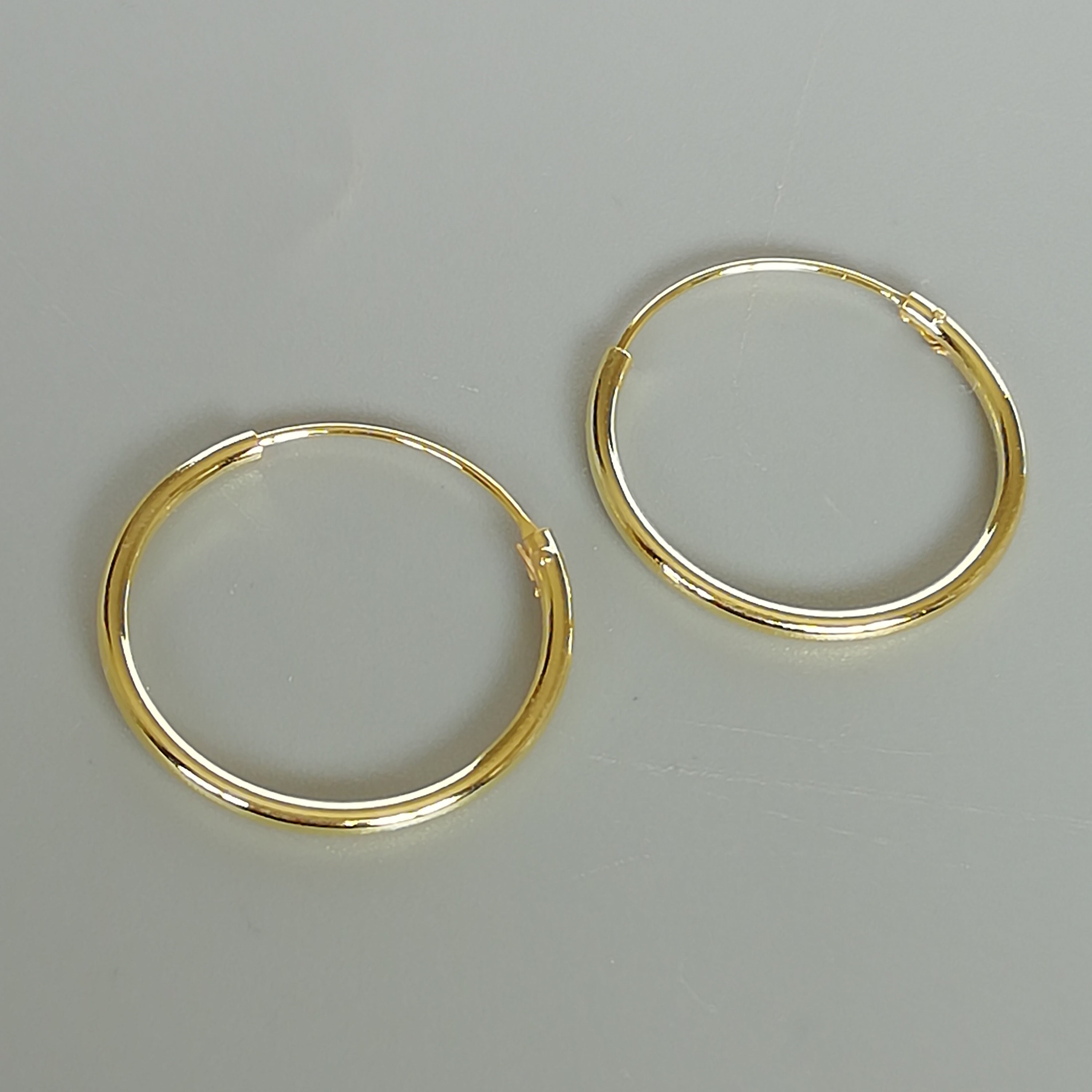 Gold Hoop Earrings | 20 Mm Gold Plated Hoops | 14 Gauge Gold Hoops ...