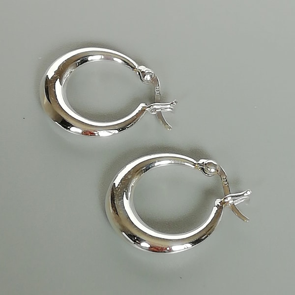 Sterling Silver 20 Mm Hoop Earrings - Etsy