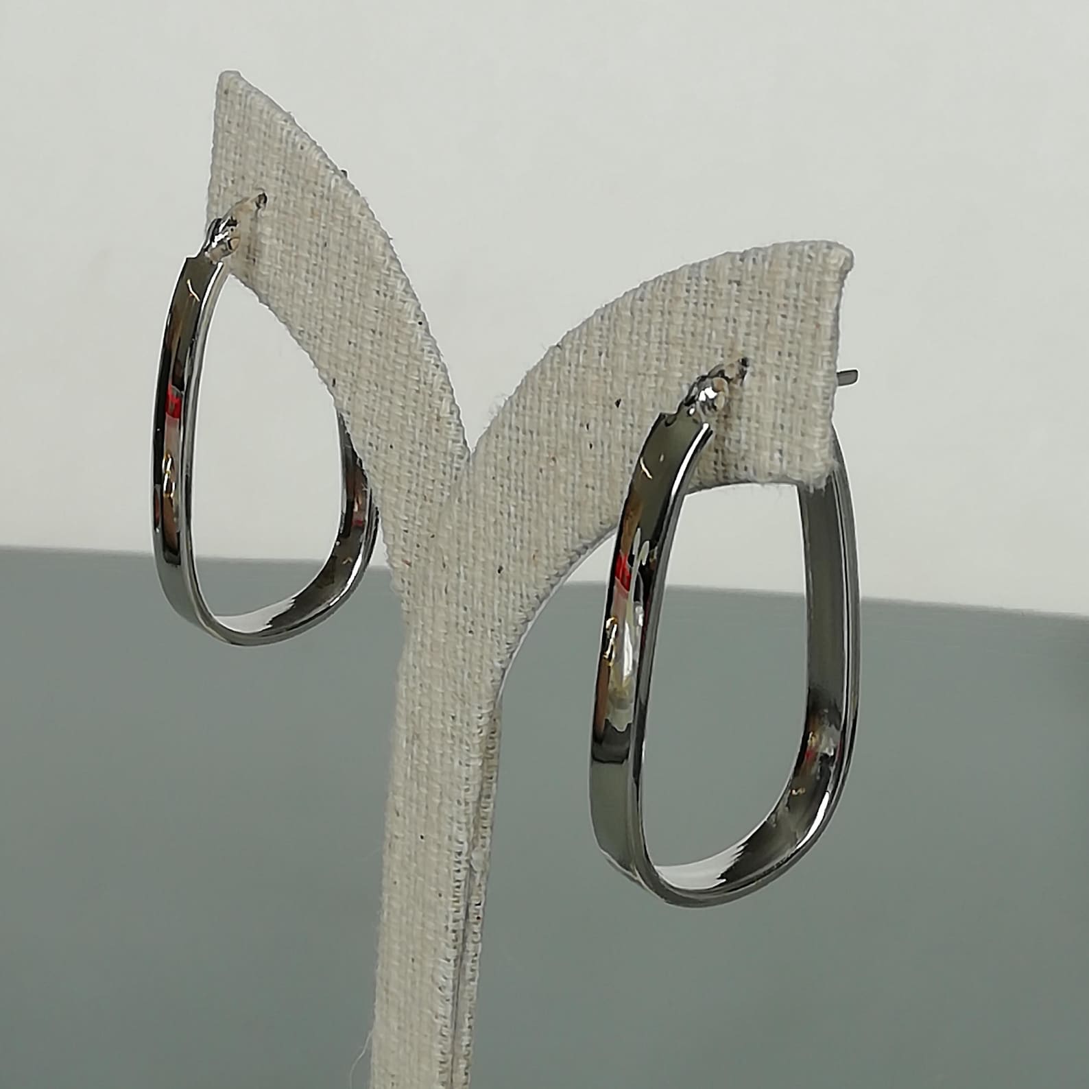 Sterling Silver Oval U Hoops | Pair of Oblong Hoops | Minimalist ...
