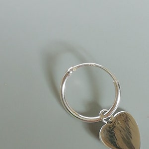 Silver Heart Charm Hoops | Tiny Silver Heart for Jewelry Making | 12 Mm ...