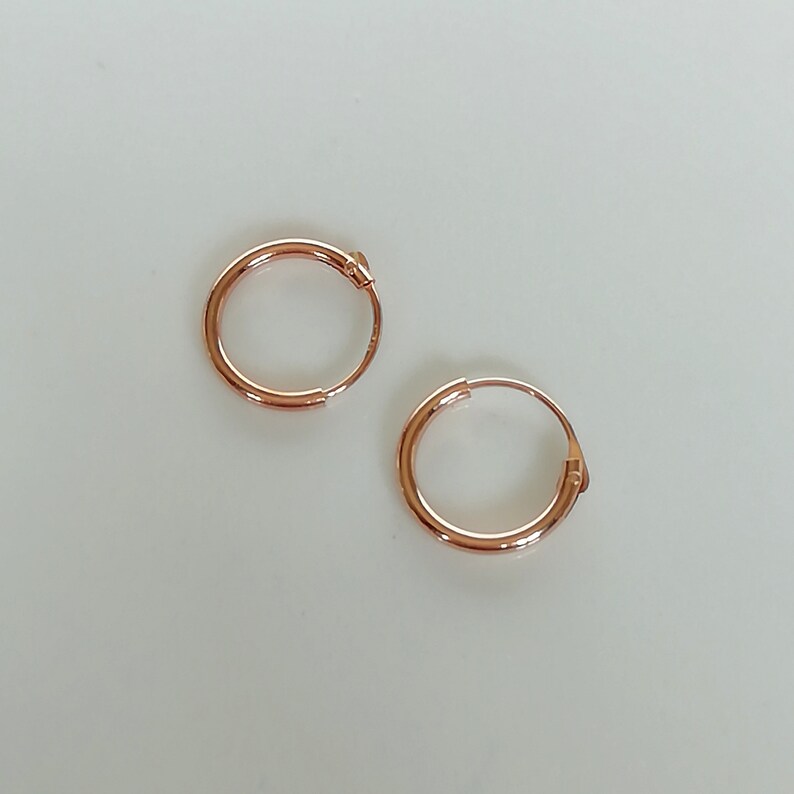 10mm Pink Hoops | Rose Gold Hoops | Tiny Hoops | Silver Jewelry ...