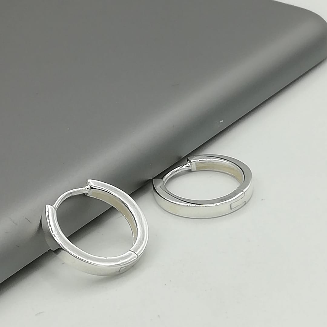 16mm Silver Hoops | Band Hoops | Hinged Hoops | Silver Jewelry ...