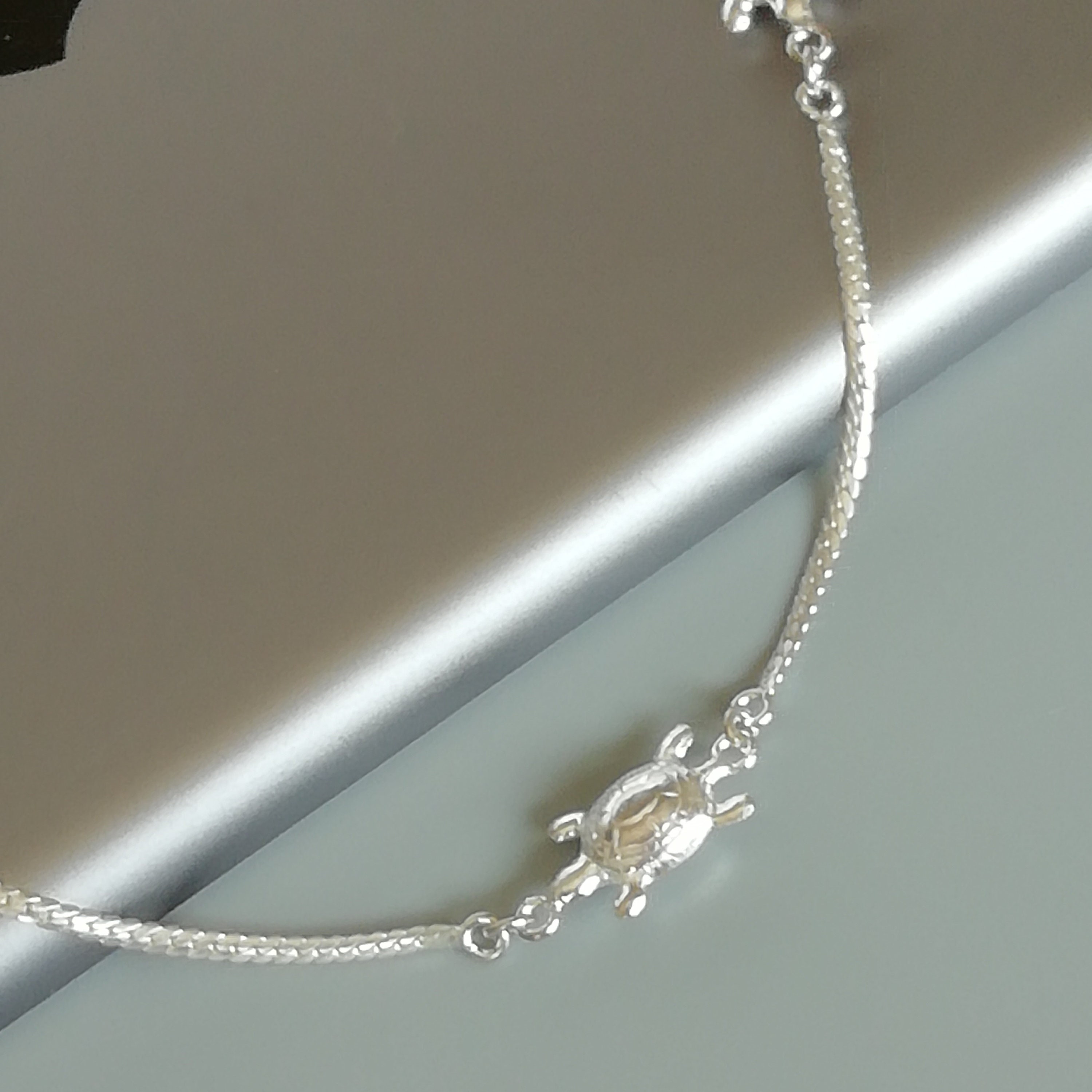 Sterling silver turtle anklet Bohemian anklet Turtle charm | Etsy