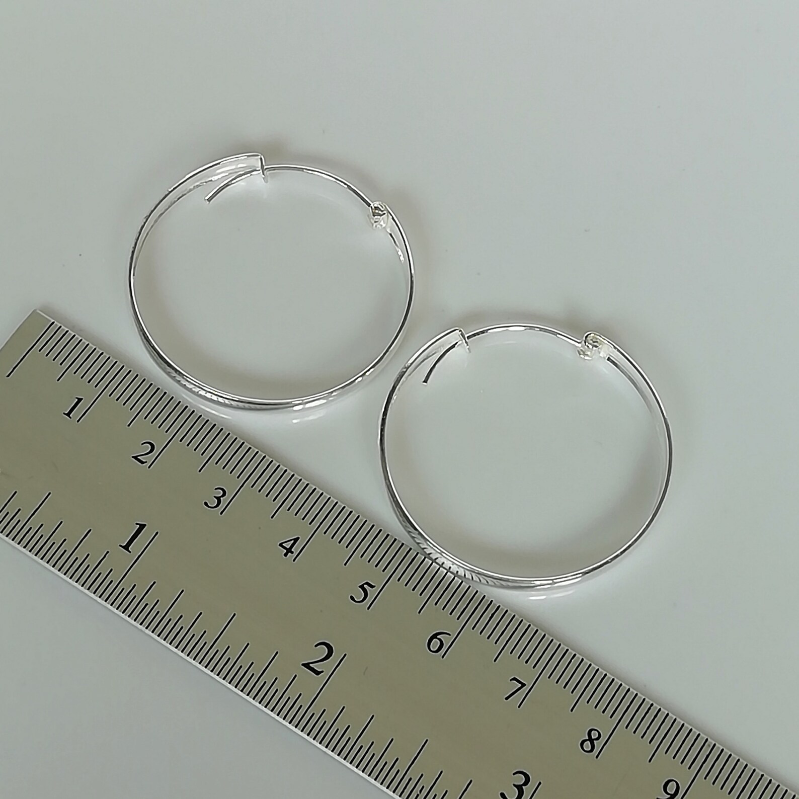 Big silver hoops 35 mm Silver hoop earrings Silver jewelry | Etsy