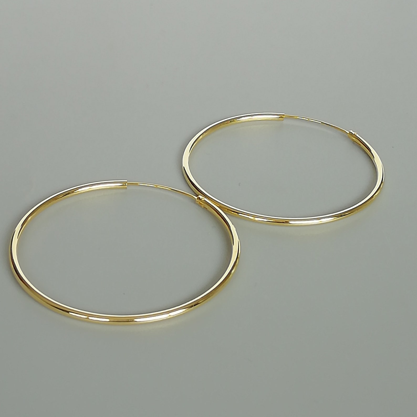 Big Gold Hoop Earrings | 50 Mm Gold Plated Hoops | 12 Gauge Gold Hoops ...