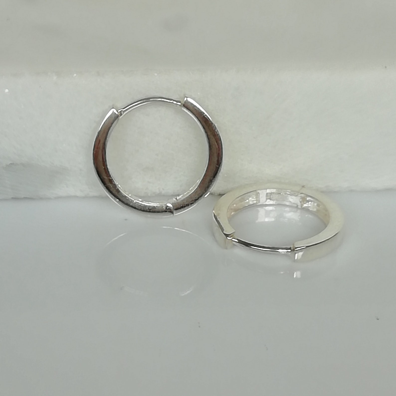 16mm Silver Hoops | Band Hoops | Hinged Hoops | Silver Jewelry ...