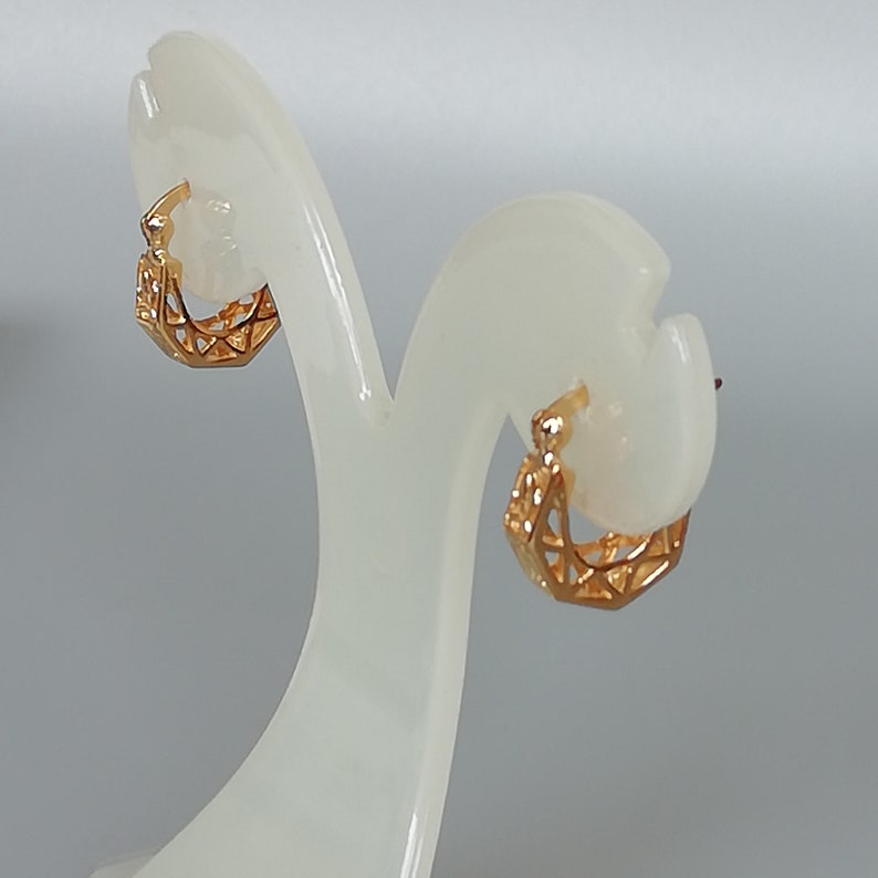 Filigree Gold Hoop Earrings 16mm Gold Plated Hoops Endless - Etsy