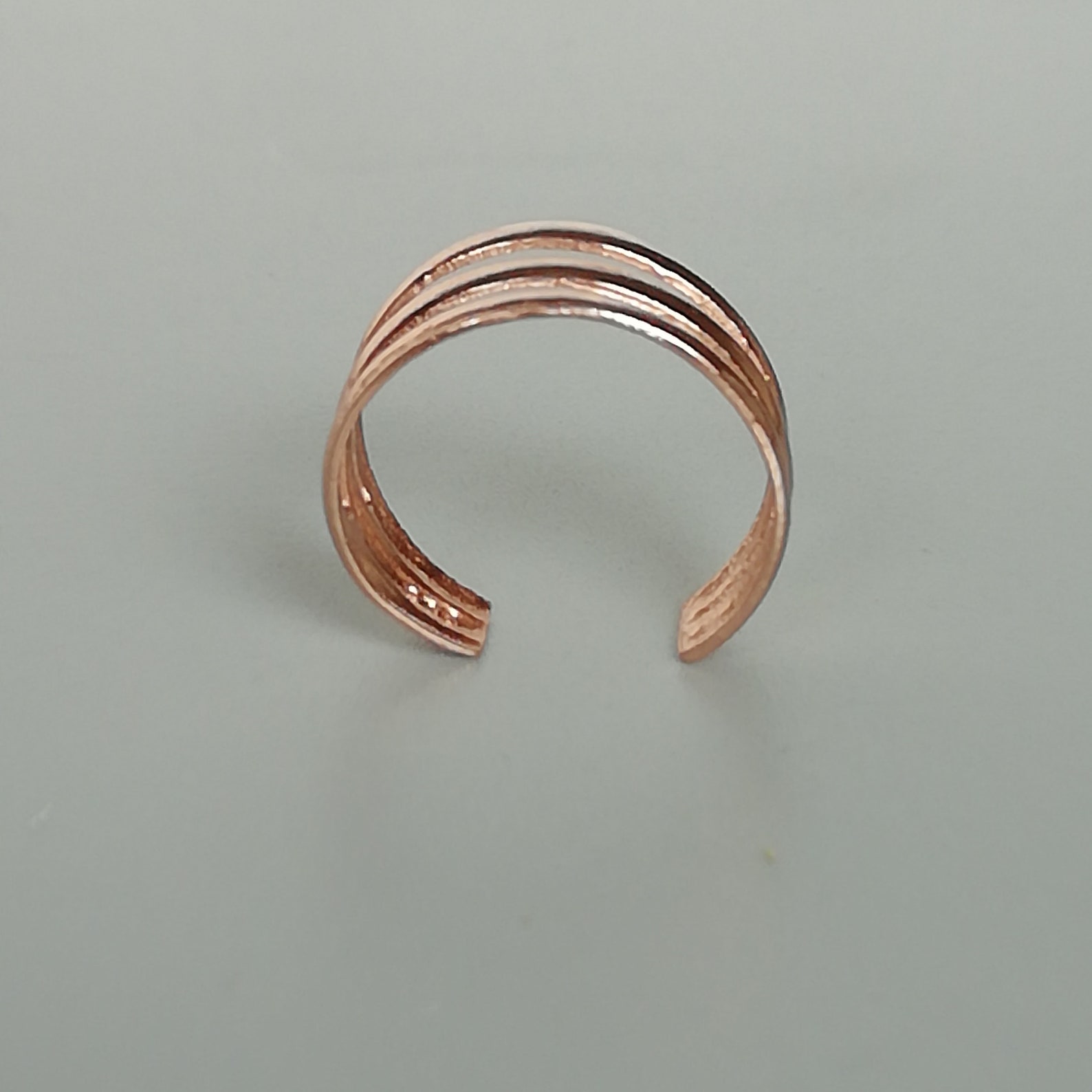 Three Band Rose Gold Toe Ring 8mm Toe Band Minimalist Toe | Etsy