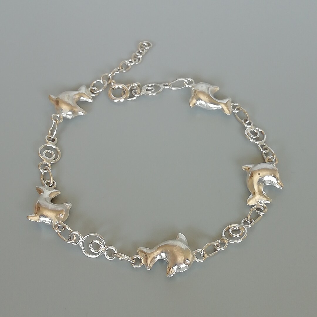 Silver Dolphin Chain Bracelet | Chain Bracelet | Wrist Jewelry ...