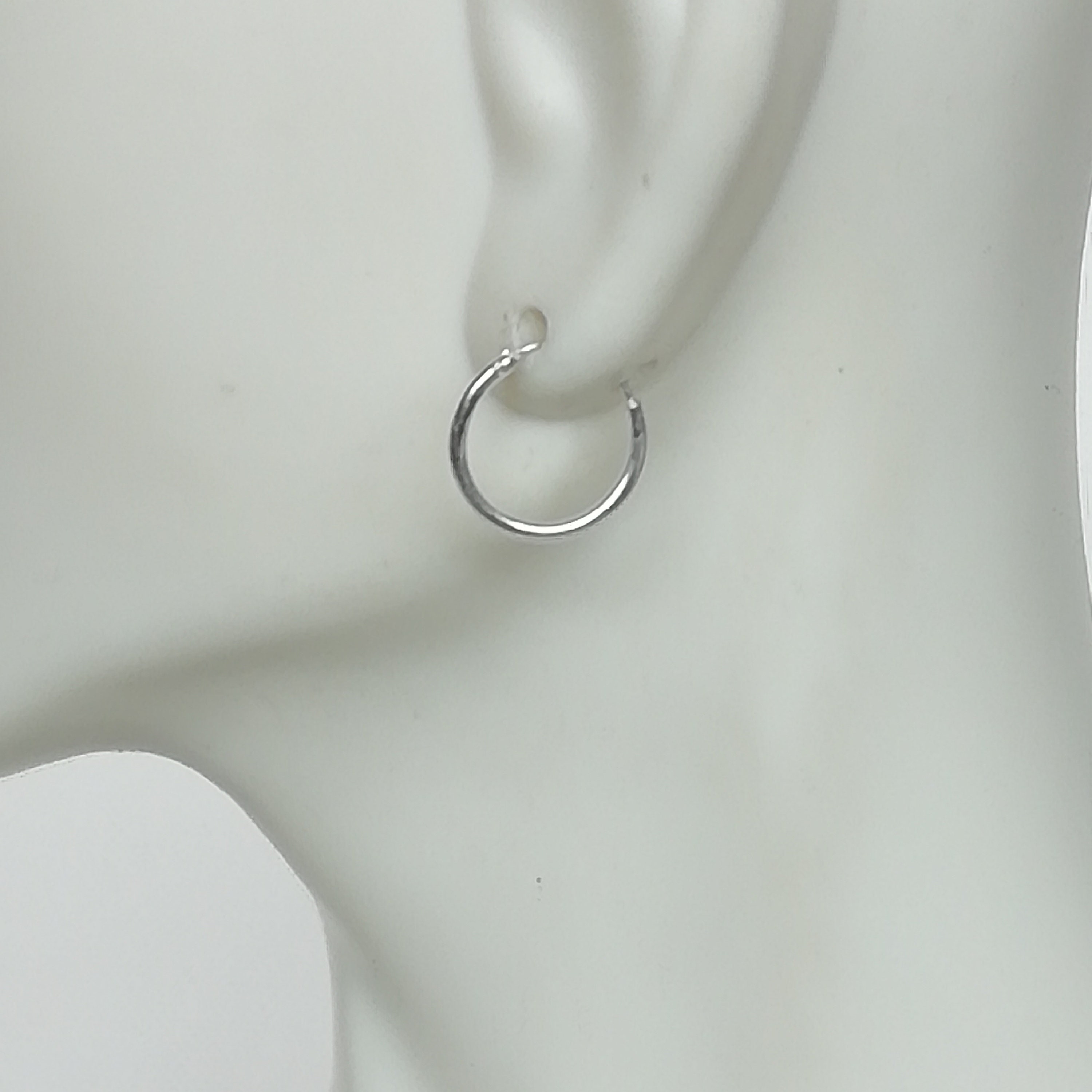 Silver ball hoops Sterling silver hoops 12 mm hoop | Etsy