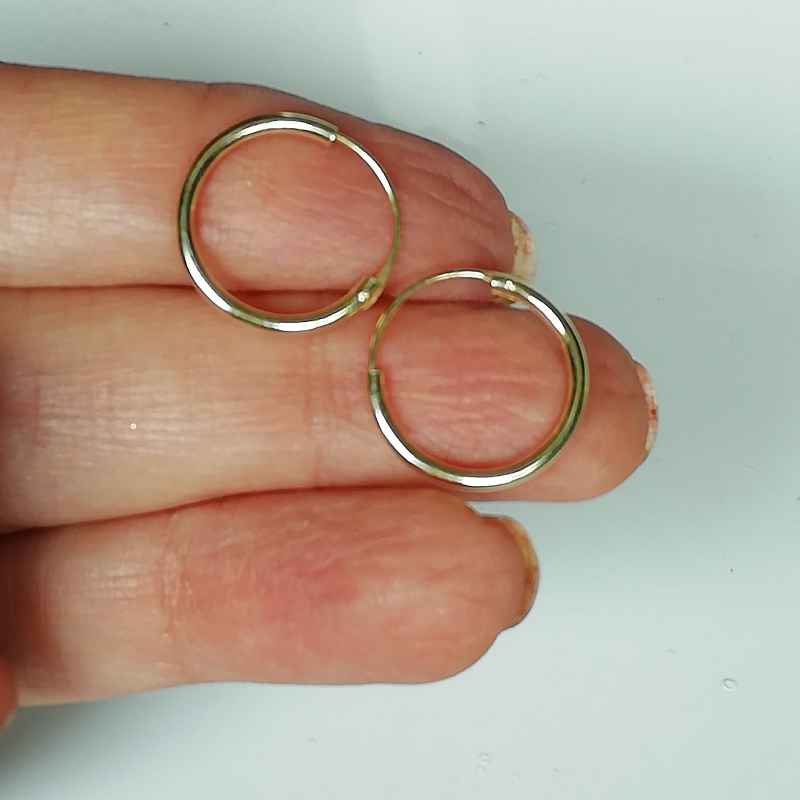 Gold Hoop Earrings 16mm Gold Dipped Hoops Endless Ear Hoops Silver ...