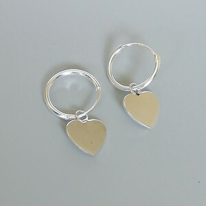 Silver Heart Charm Hoops | Tiny Silver Heart for Jewelry Making | 12 Mm ...