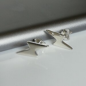 Lightning Bolt Studs | Bolt Earrings | Silver Bolt Studs | Minimalist Jewelry | Silver Earrings ...