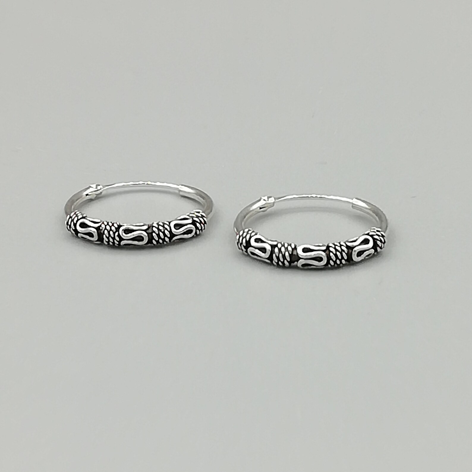 Ethnic Bali Hoops 16 Mm Silver Hoops Tribal Hoop Earrings - Etsy