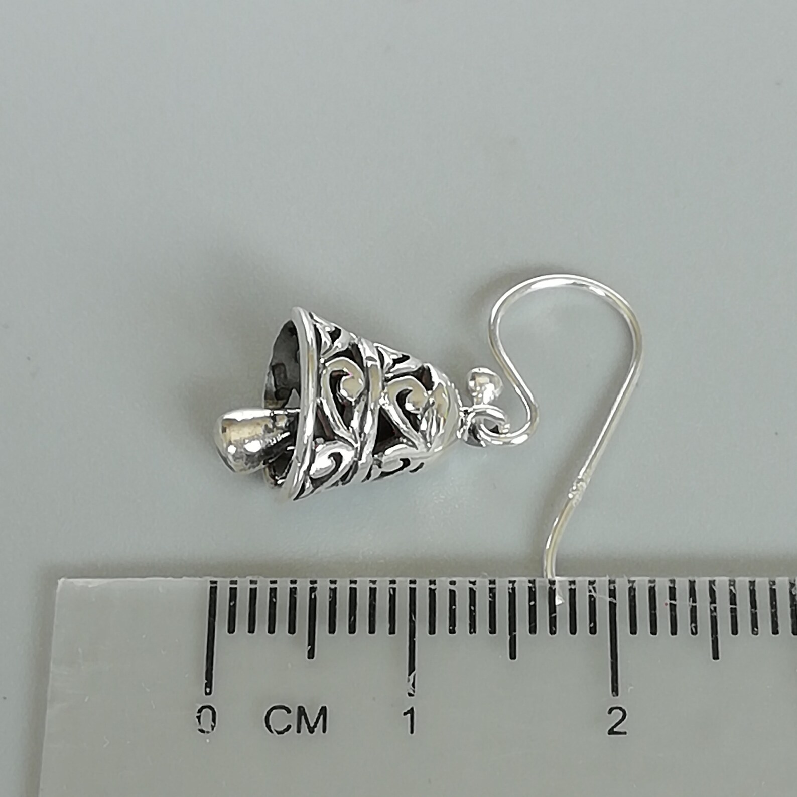 925 Silver Bell Earrings Filigree Silent Bell Ear Danglers - Etsy