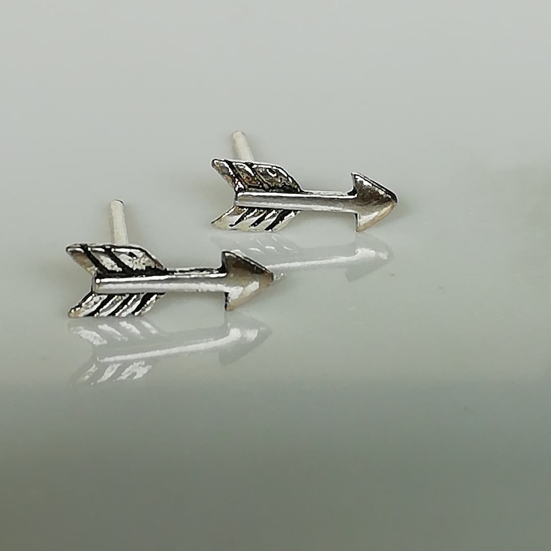 Sterling Silver Arrow Studs | Tiny Arrow Earrings | Tragus Arrow ...