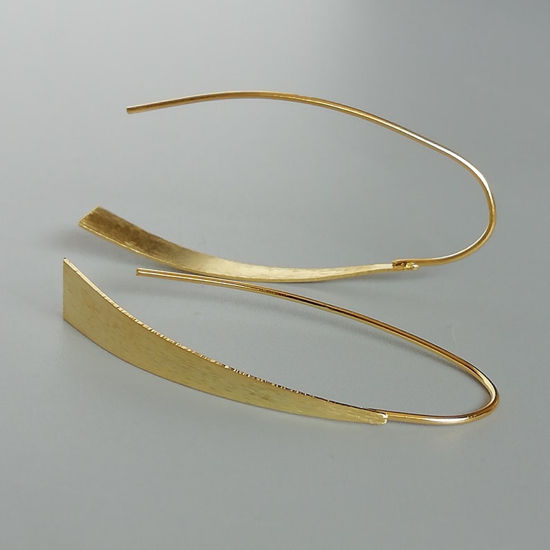 Long Hook Gold Plated Danglers Long Open Ended Hoop Ear - Etsy