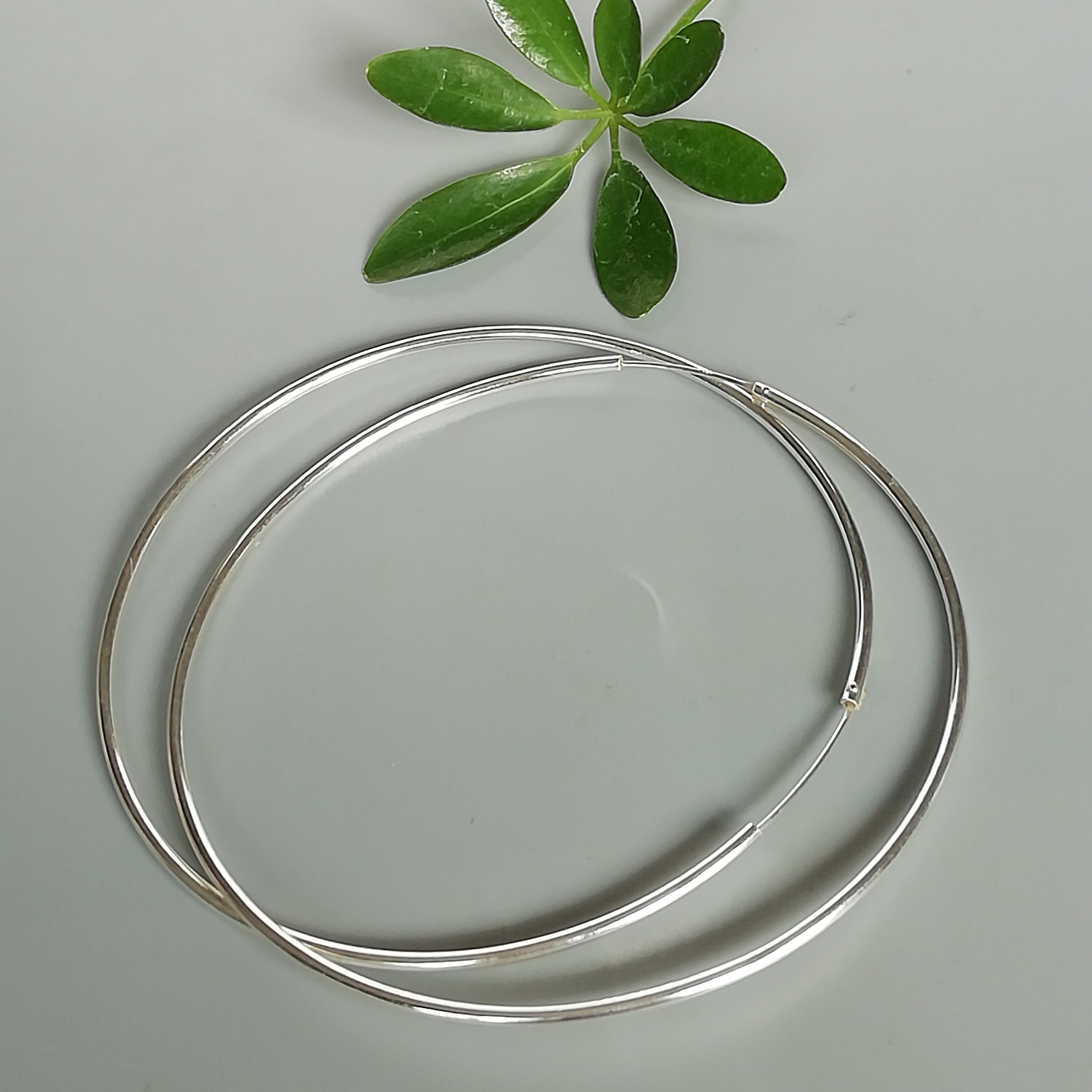 Large Sterling Silver Hoop Earrings | 90mm Endless Hoops | Minimalist ...
