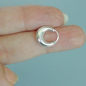 12 Mm Silver Hoops Simple Hoops Crescent Hoops Silver - Etsy