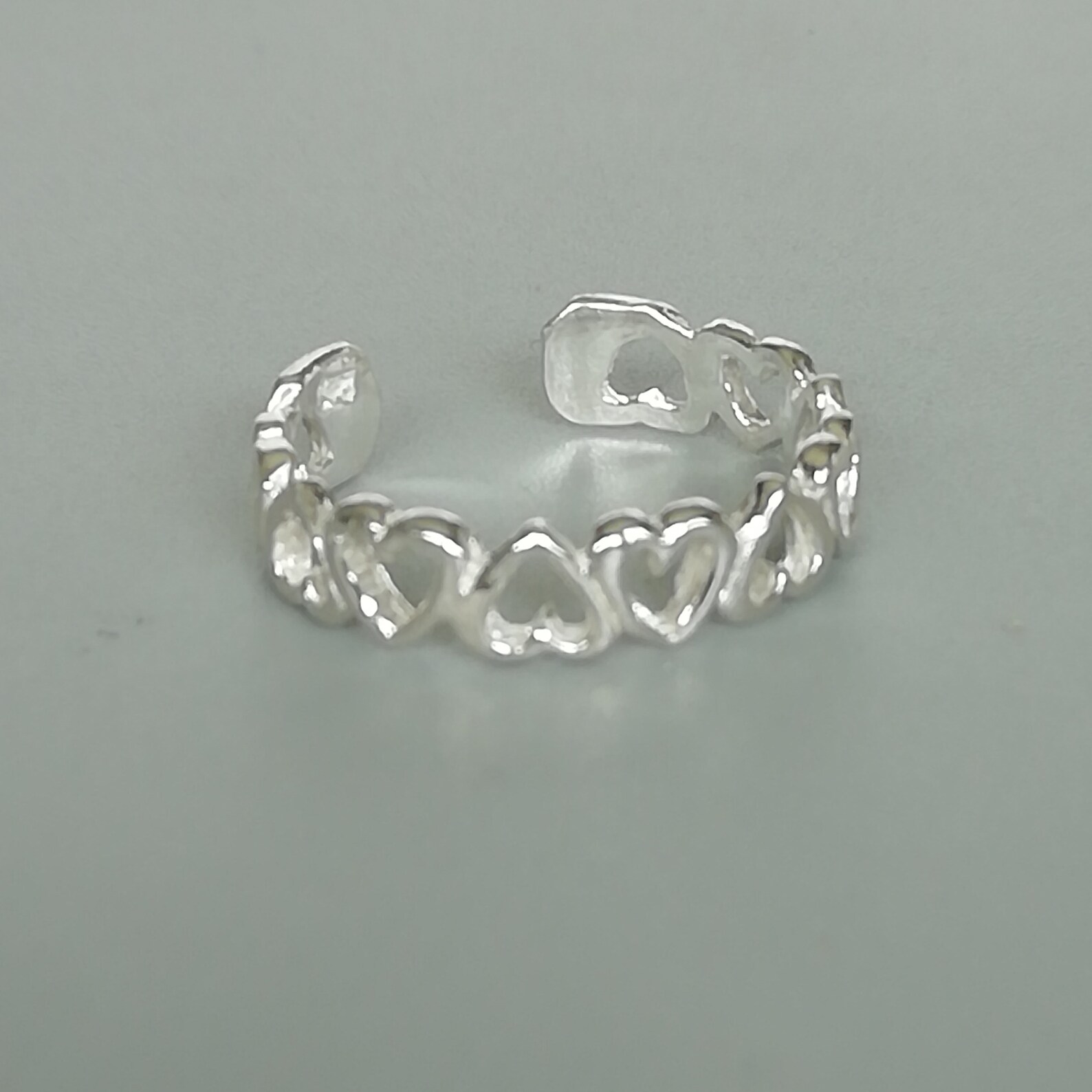 Sterling silver hearts toe ring Silver toe band Free size | Etsy