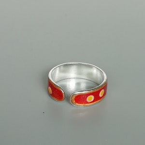 Red Toe Ring Sterling Silver Toe Band Tiny Dots Toe Band - Etsy