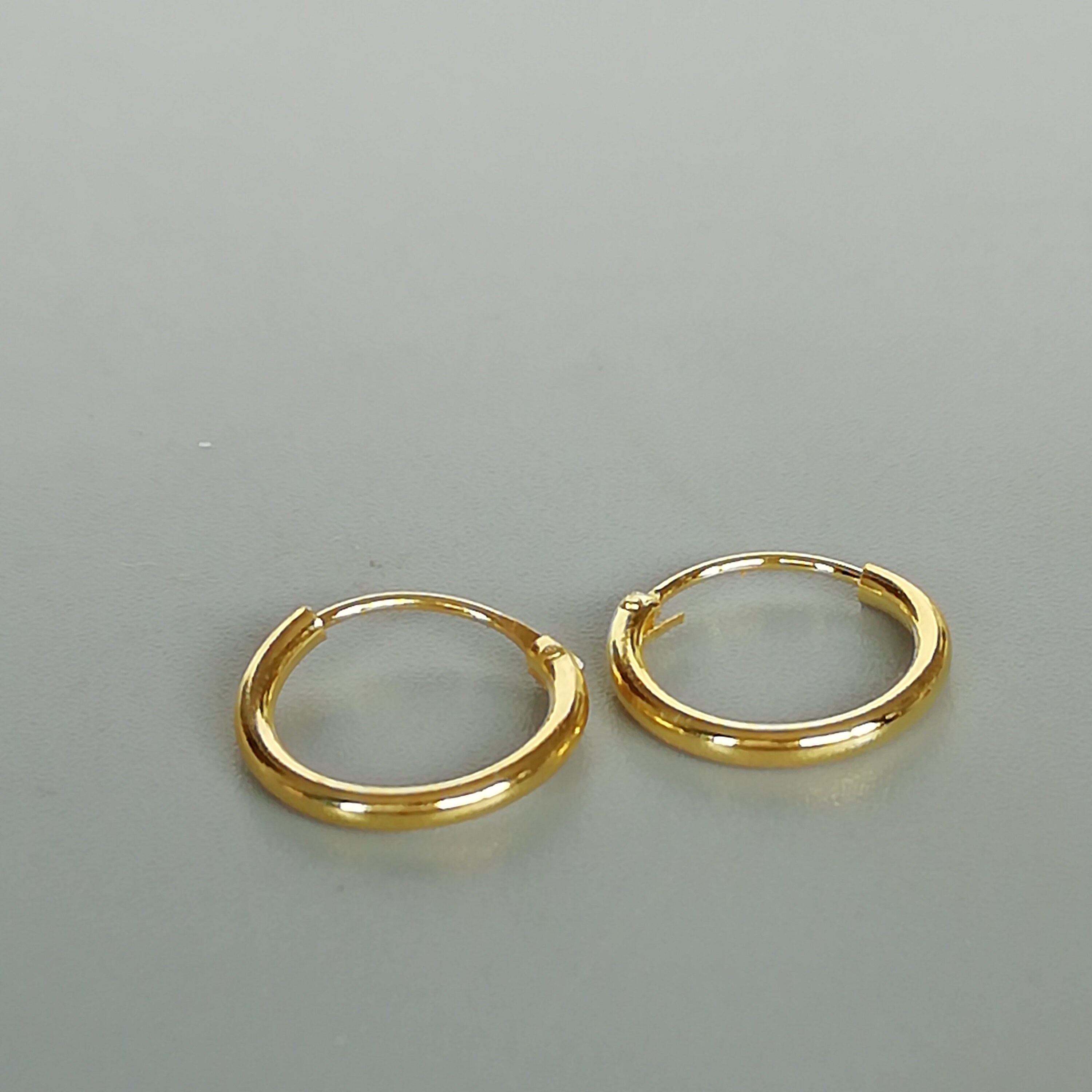 Gold hoop earrings 10 mm gold plated hoops 16 gauge gold | Etsy